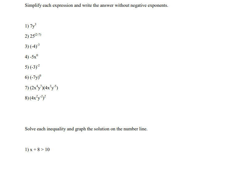 Solved Simplify each expression and write the answer without | Chegg.com