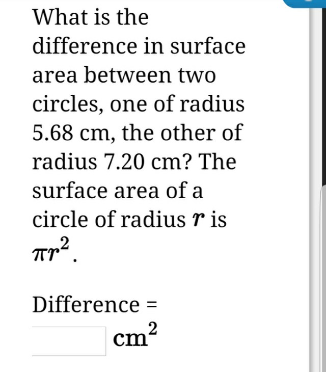 Solved What is the difference in surface area between two | Chegg.com