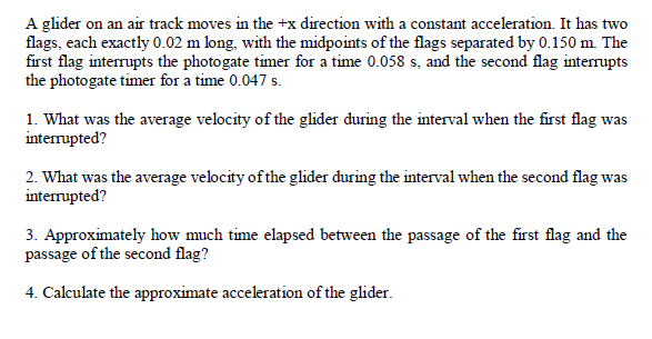 Solved A glider on an air track moves in the +x direction | Chegg.com