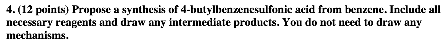 Solved 4. (12 points) Propose a synthesis of | Chegg.com