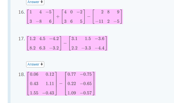 Solved [134−8−56]+[4306−25]−[2−11829−5] | Chegg.com
