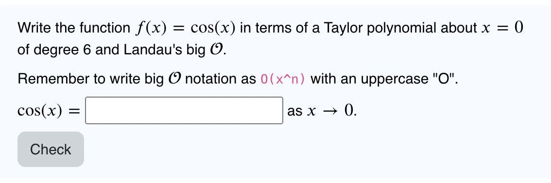 Write the function f(x)=cos(x) in terms of a Taylor | Chegg.com
