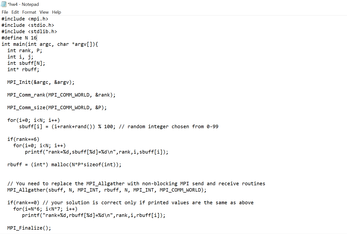 Solved *hw4 - Notepad File Edit Format View Help #include | Chegg.com