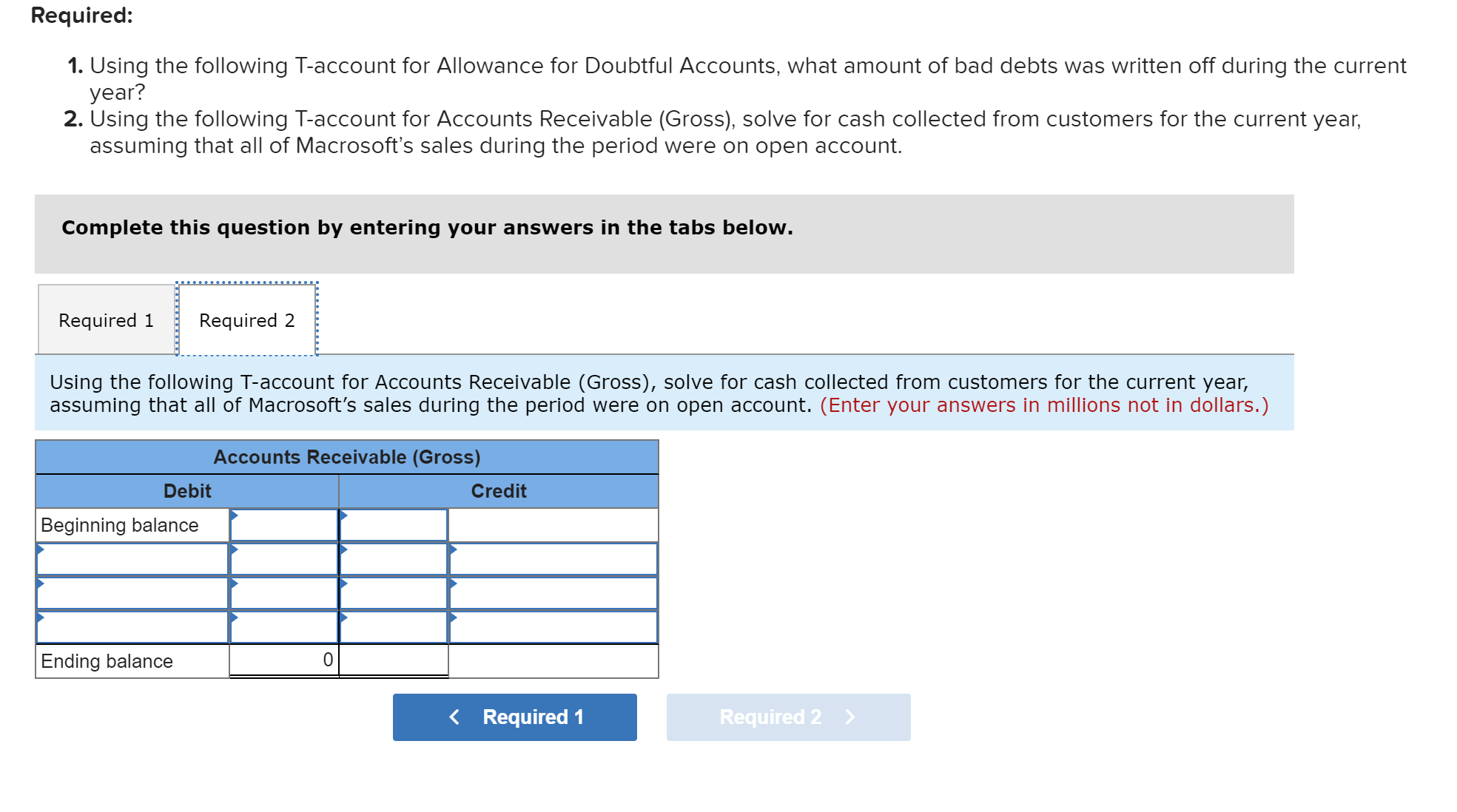 Solved Required 1 Using The Following T Account For