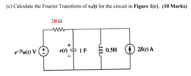 Solved (c) Calculate the Fourier Transform of volt) for the | Chegg.com
