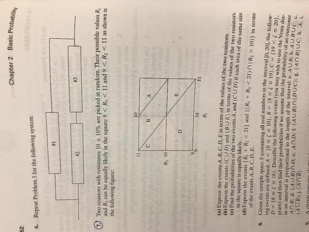 Solved Chapter 2 Basic Probability 52 Repeat Problem 5 for | Chegg.com