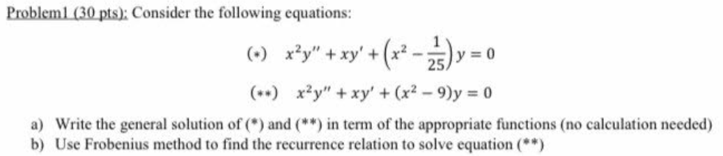 Solved Problem! (30 pts): Consider the following equations: | Chegg.com