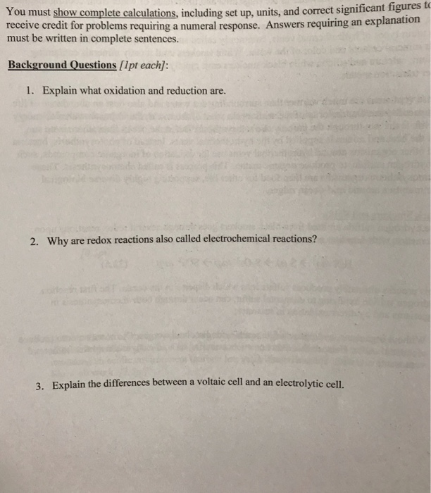 Solved Experiment 32 Independent Exploration of REDOX | Chegg.com
