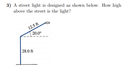 Solved 3) A street light is designed as shown below. How | Chegg.com