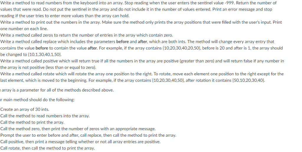 Solved Write a method to read numbers from the keyboard into | Chegg.com