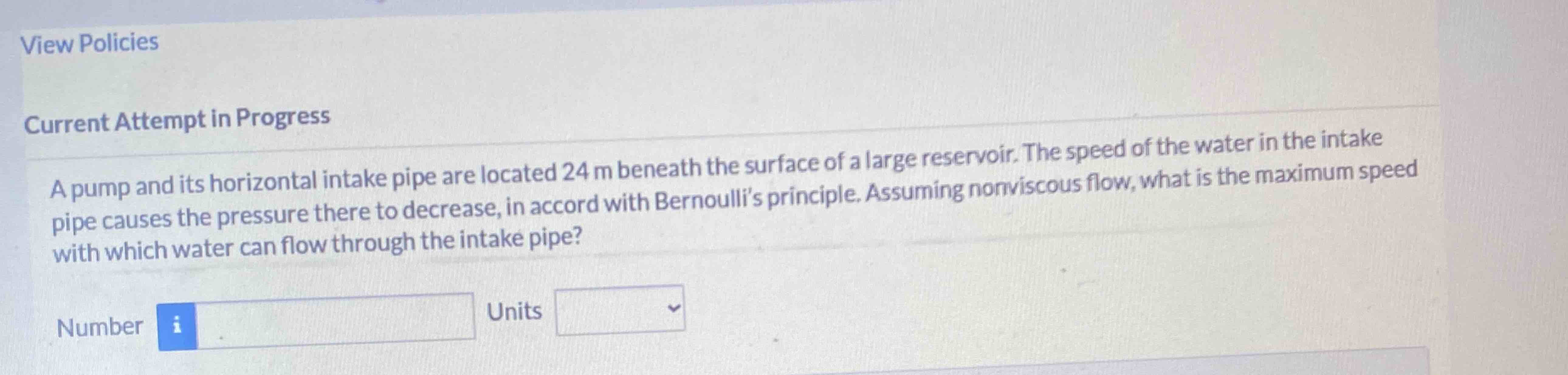 Solved View PoliciesCurrent Attempt in ProgressA pump and | Chegg.com
