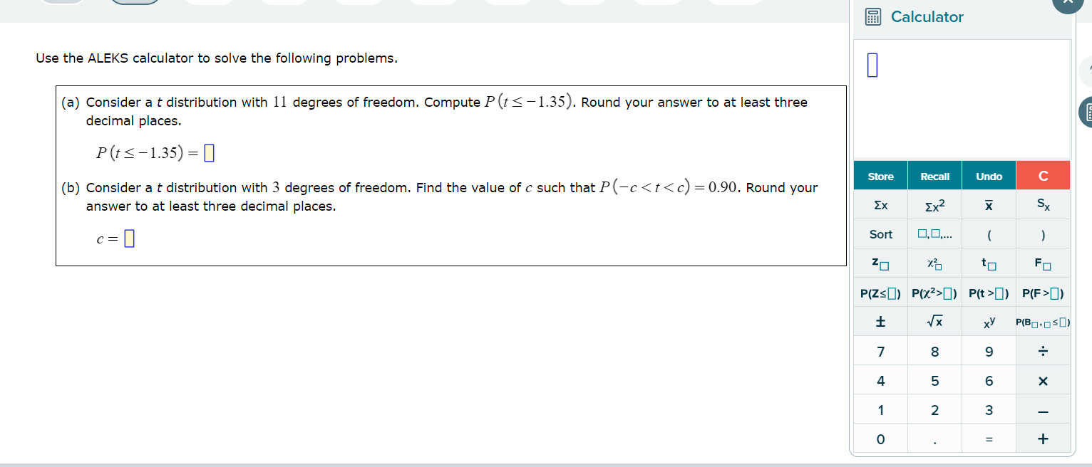 Solved Use the ALEKS calculator to solve the following | Chegg.com