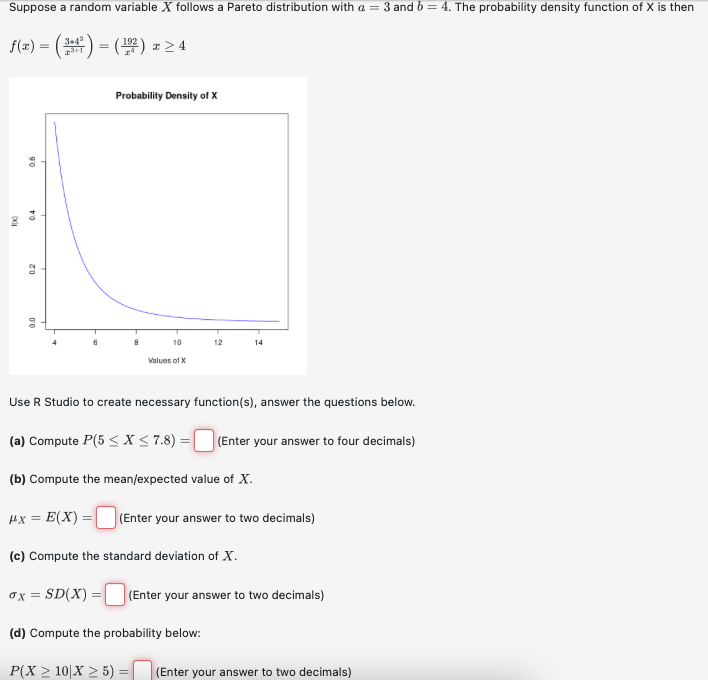 Suppose a random variable X follows a Pareto | Chegg.com
