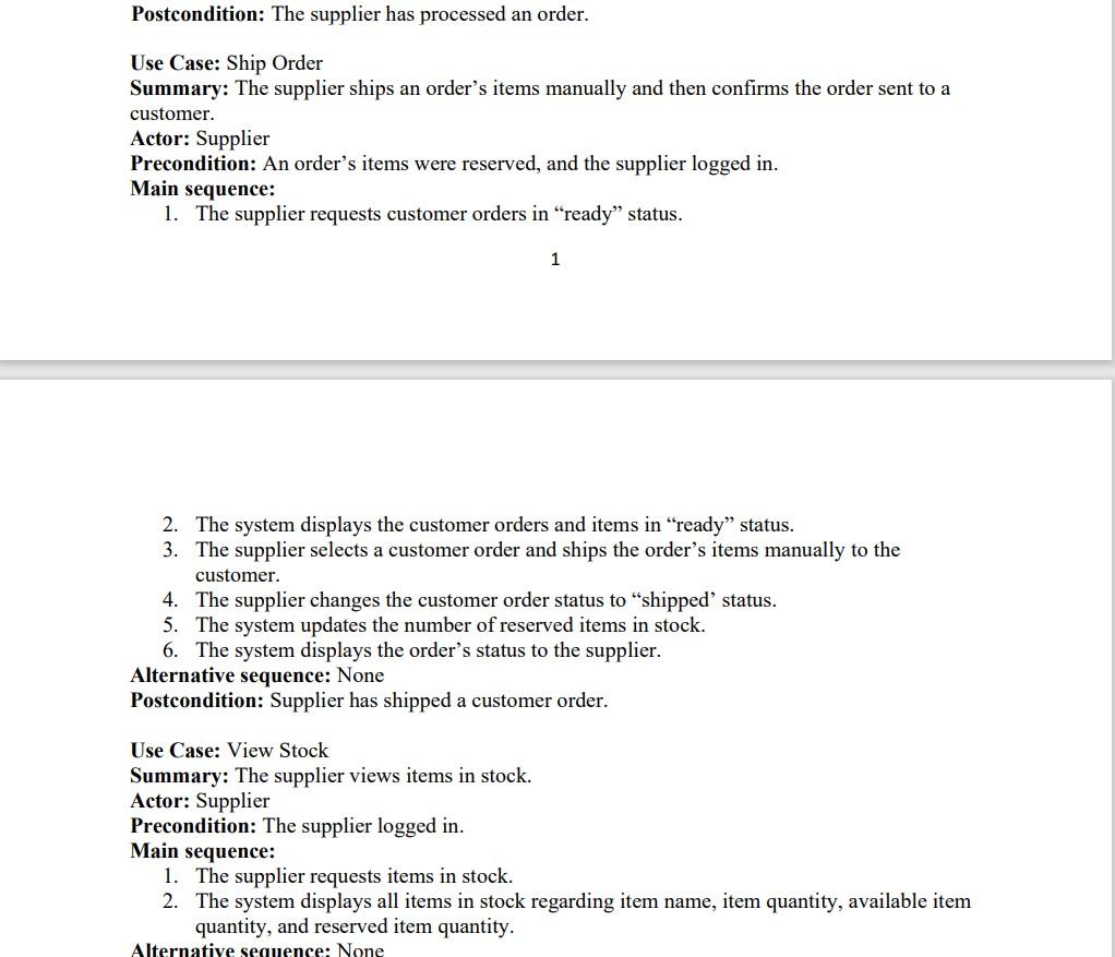Order Processing System (OPS) Project Requirement: 1. | Chegg.com