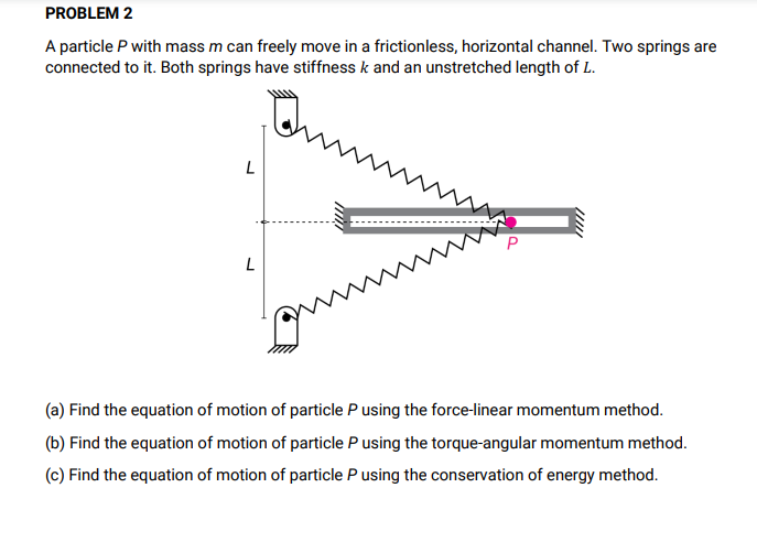 Solved PROBLEM 2 A particle P with mass m can freely move in | Chegg.com