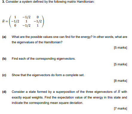 Solved 3. Consider a system defined by the following matrix | Chegg.com
