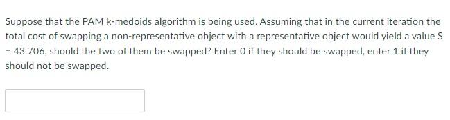 Solved Suppose That The Pam K Medoids Algorithm Is Being 
