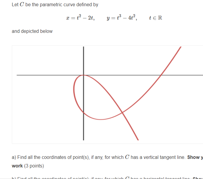 Solved Let C be the parametric curve defined by x = {– 2t, | Chegg.com