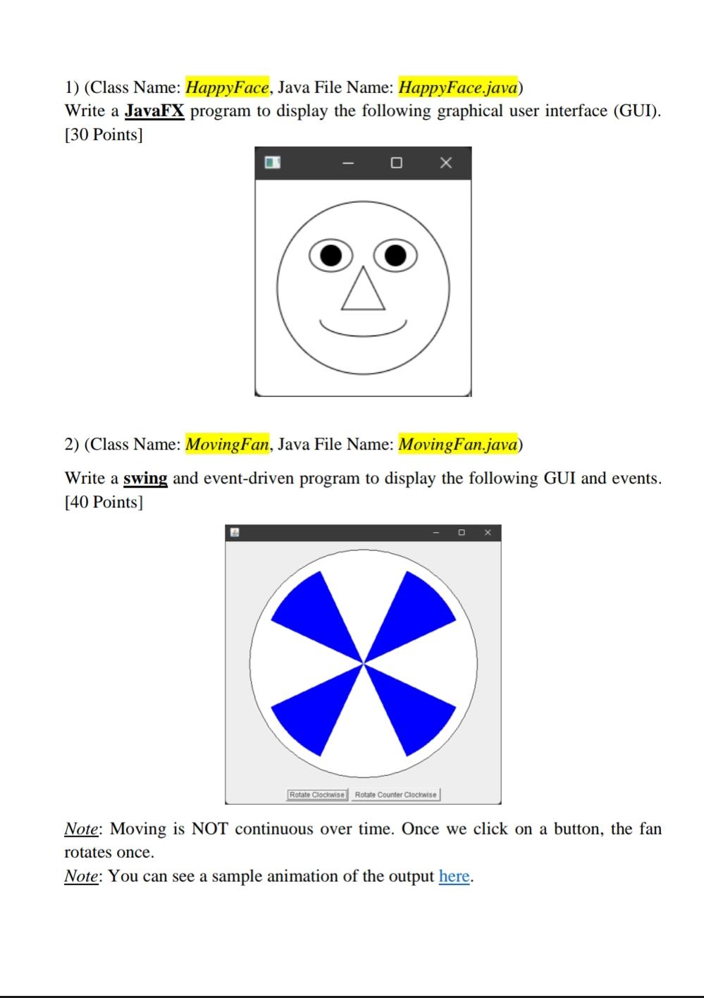 Solved 1) (Class Name: HappyFace, Java File Name: | Chegg.com Solved 1) (Class Name: HappyFace, Java File Name: | Chegg.com