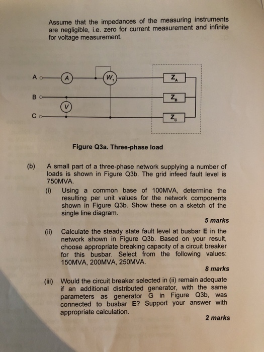 Solved In the diagram presented in Figure Q3a a three-phase | Chegg.com