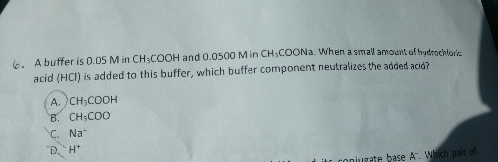 Solved (o. A buffer is 0.05 M in CH3COOH and 0.0500 M in | Chegg.com