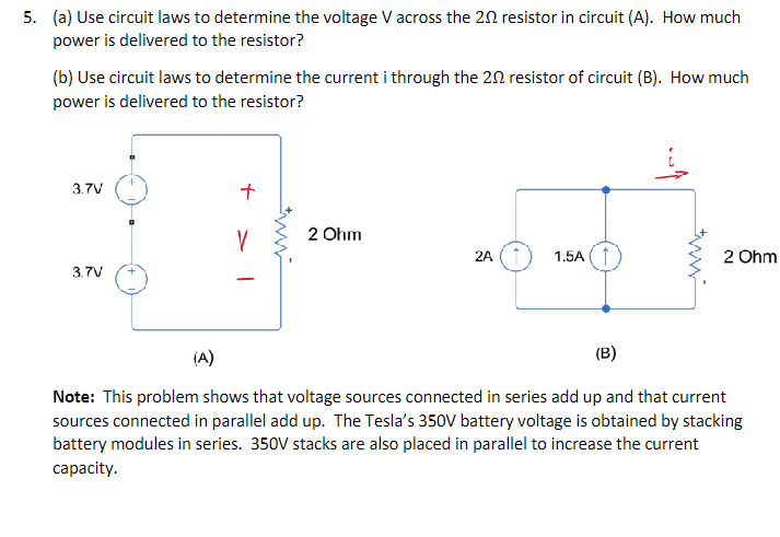 Solved (a) Use circuit laws to determine the voltage V | Chegg.com