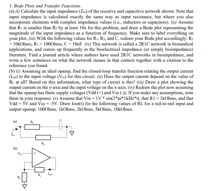 (a) (i) ﻿Calculate the input impedance (Zin) ﻿of the | Chegg.com
