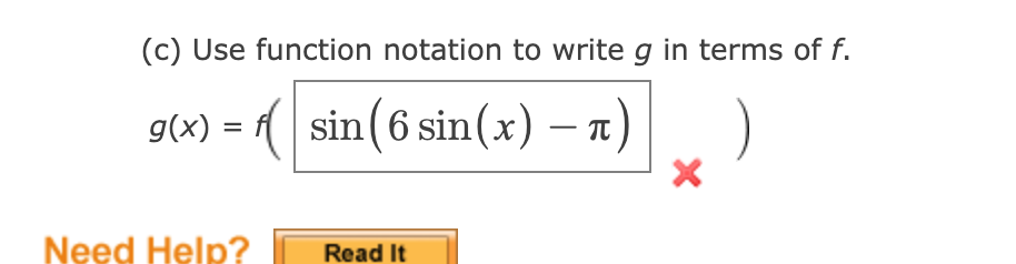 Solved (c) Use function notation to write g in terms of f. | Chegg.com