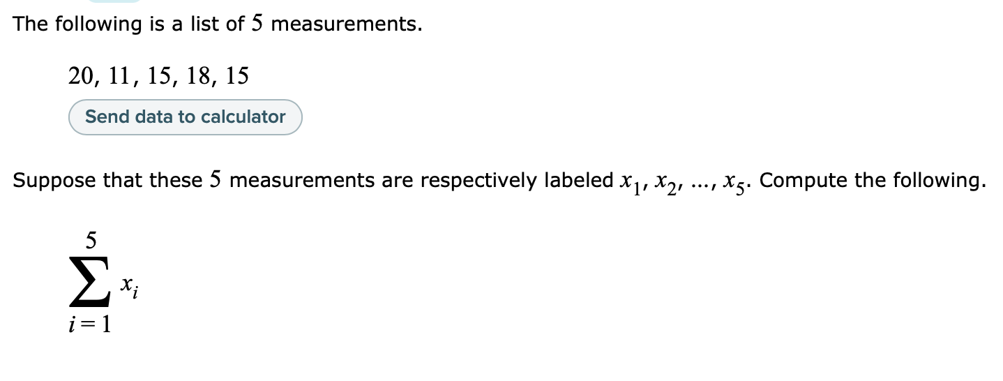 Solved The following is a list of 5 measurements. | Chegg.com