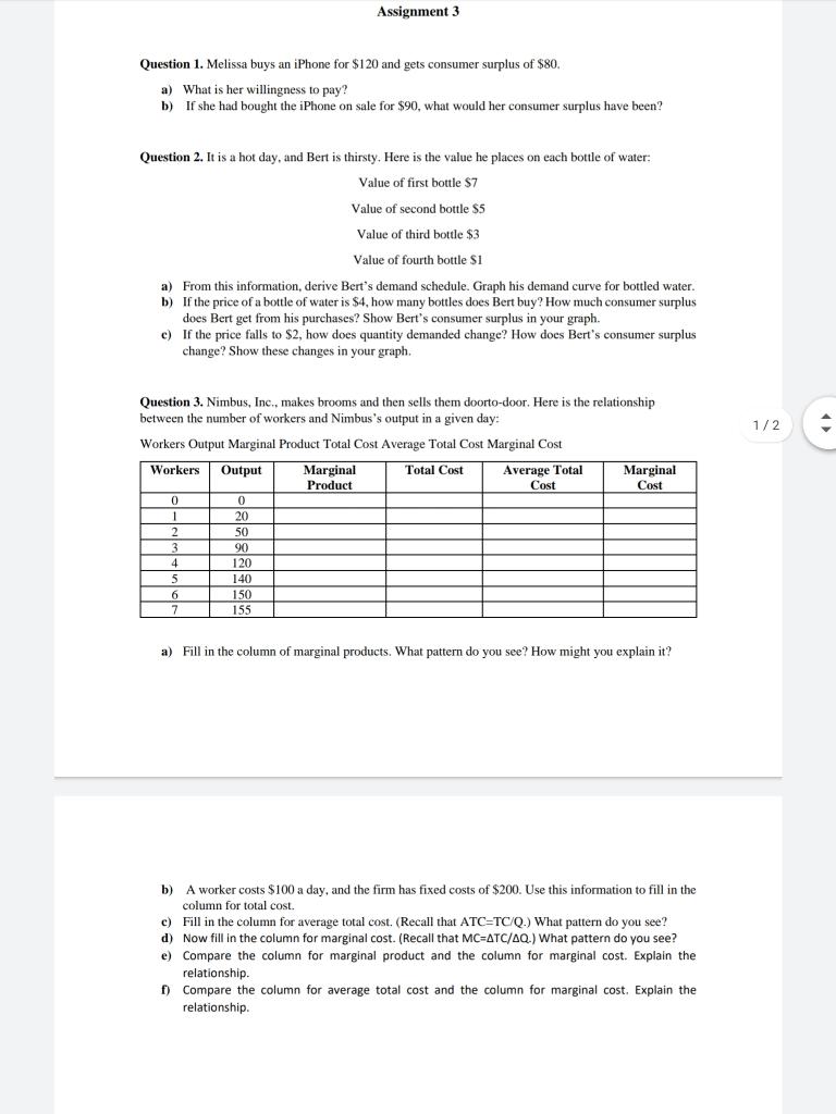 Solved Assignment 3 Question 1. Melissa buys an iPhone for | Chegg.com