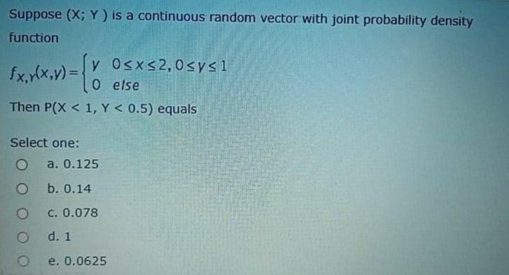 Solved Suppose (X; Y) is a continuous random vector with | Chegg.com