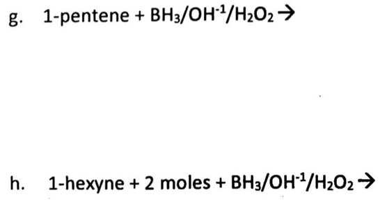 Solved Practice problems for Markovnikov addition of water | Chegg.com