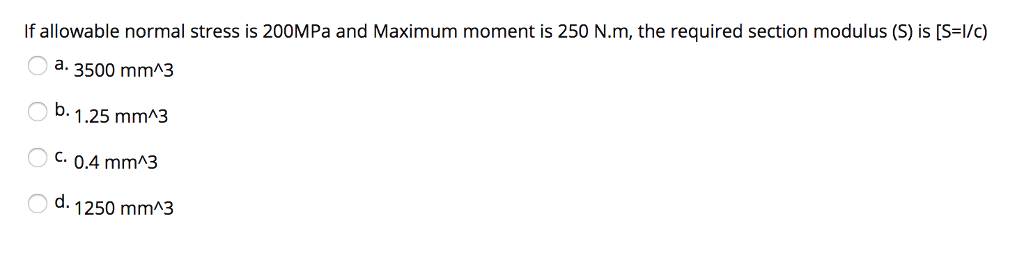 Solved If allowable normal stress is 200MPa and Maximum | Chegg.com