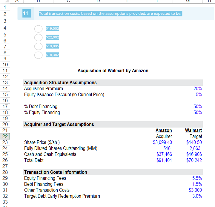 Solved 1 11 Total transaction costs, based on the | Chegg.com