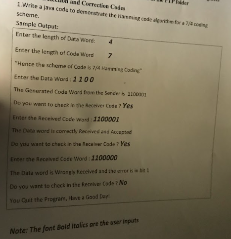 Solved folder and Correction Codes 1. Write a java code to | Chegg.com
