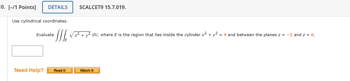 Solved 10. [-/1 Points) DETAILS SCALCET9 15.7.019. Use | Chegg.com