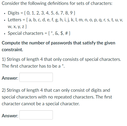 Solved Consider the following definitions for sets of | Chegg.com