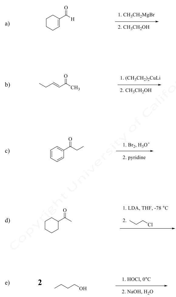 Solved 1. CHỊCH,MgBr ce H a ) 2. CH CH OH wa 1. | Chegg.com
