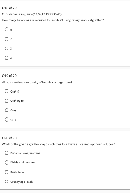 Solved Q18 of 20 Consider an array, arr | Chegg.com