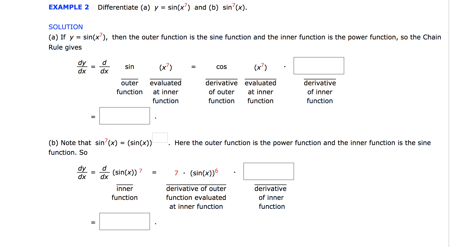 Solved EXAMPLE 2 Differentiate (a) y = sin(x) and (b) | Chegg.com