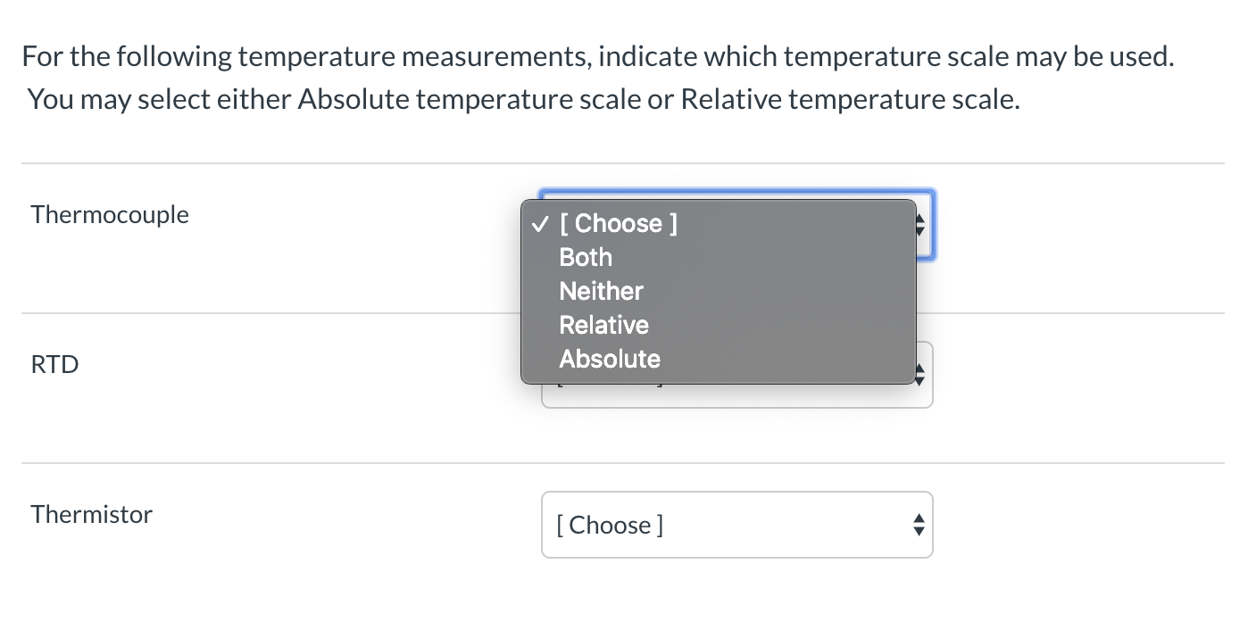 Solved For the following temperature measurements, indicate | Chegg.com