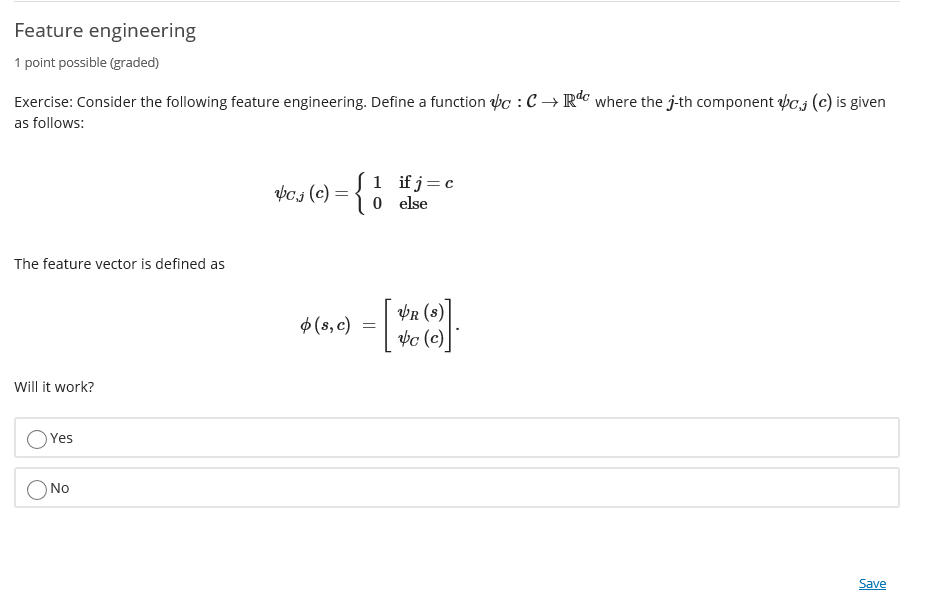 Solved Feature engineering 1 point possible (graded) | Chegg.com
