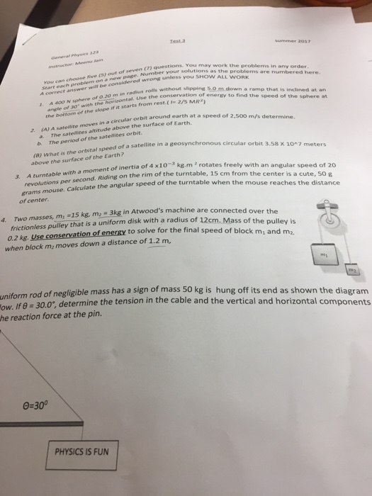 Solved You can choose five (5) out of seven (7) questions. | Chegg.com