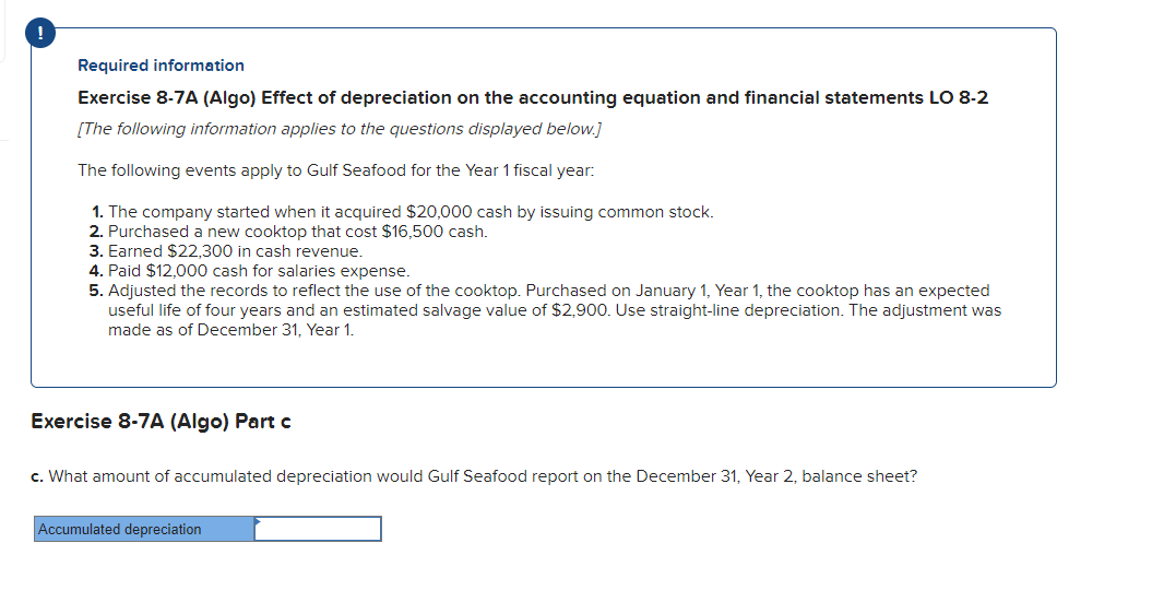 Solved !Required informationExercise 8-7A (Algo) ﻿Effect of | Chegg.com