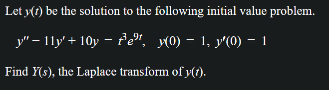 Solved Let y(t) ﻿be the solution to the following initial | Chegg.com
