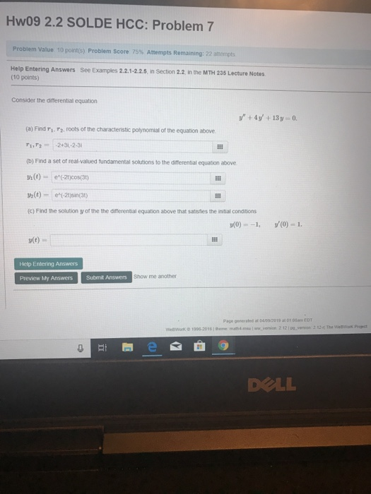 Solved Hw09 22 Solde Hcc Problem 7 Problem Value 10 