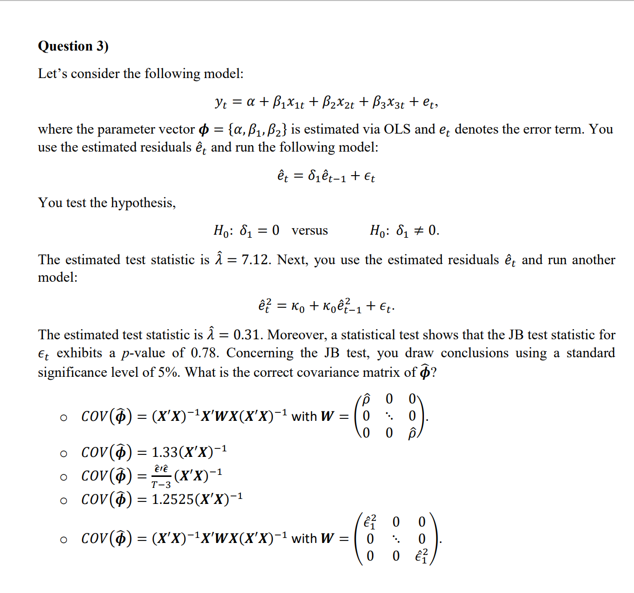 Solved Let's consider the following model: | Chegg.com