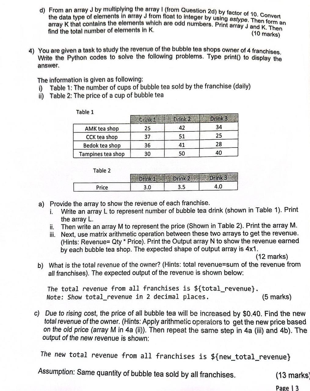 Solved D From An Array J By Multiplying The Array I From 1620