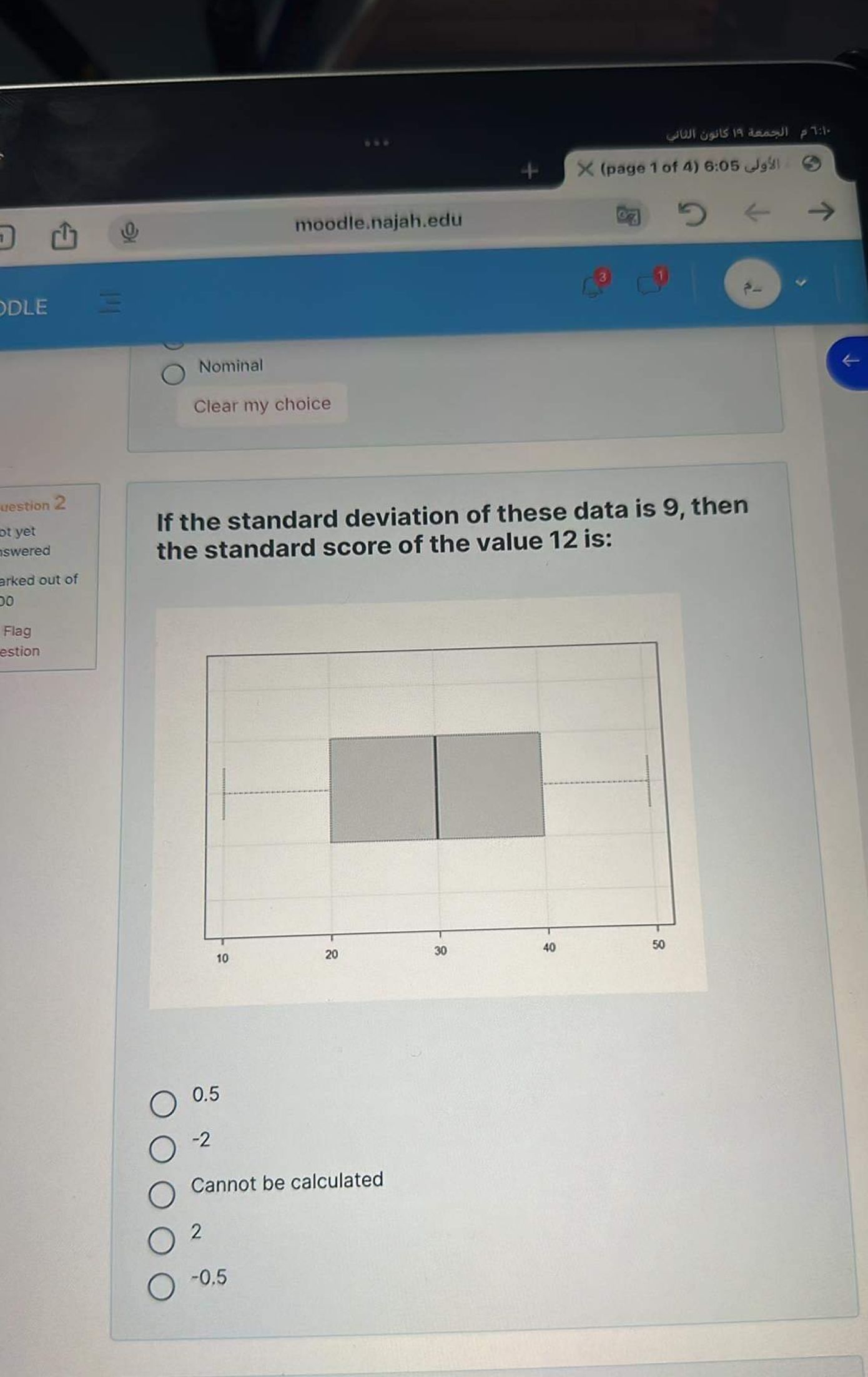 Solved NominalClear my choiceIf the standard deviation of | Chegg.com