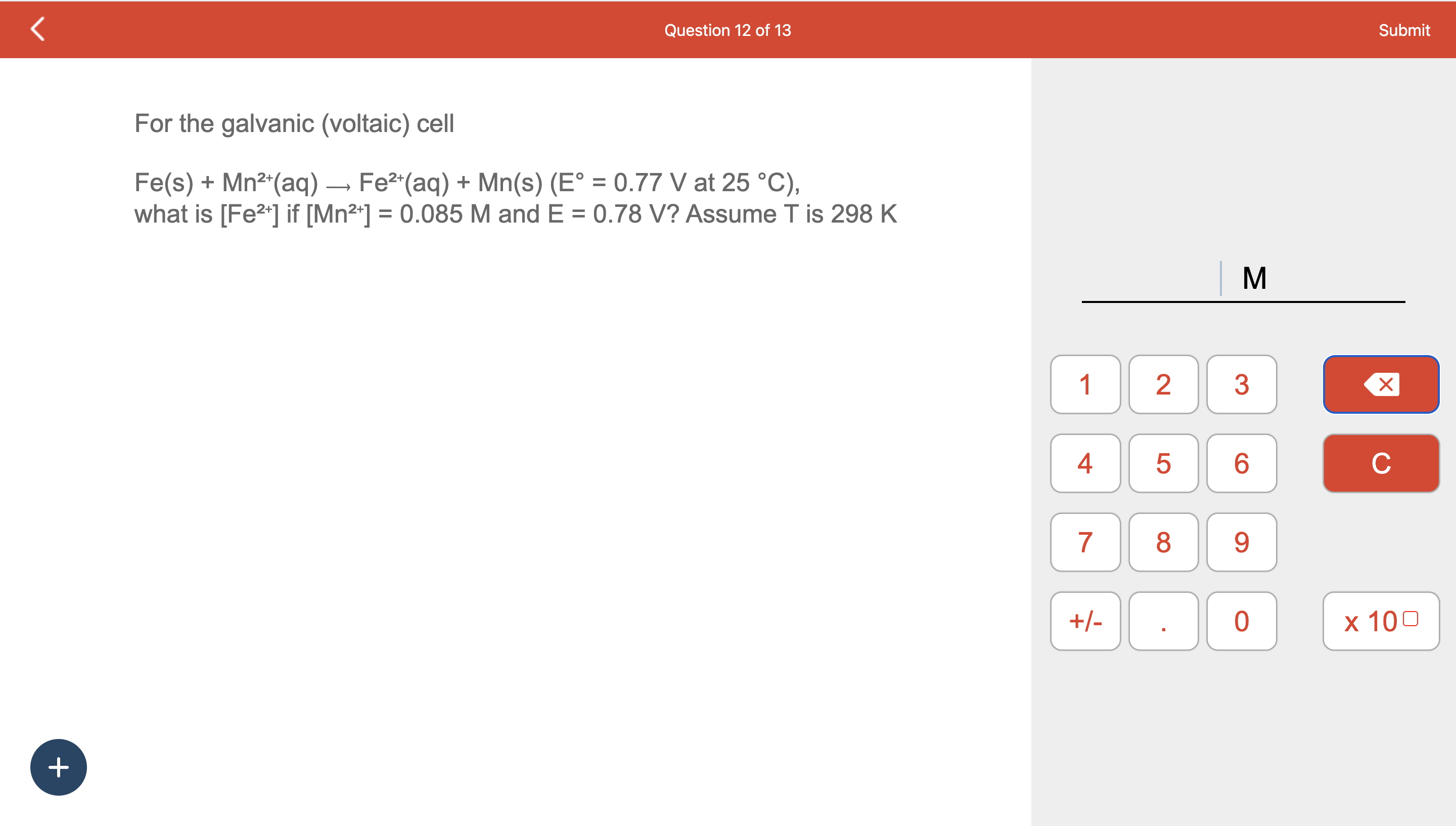 Solved For the galvanic (voltaic) cell | Chegg.com